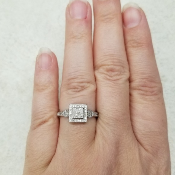 fstepka | Jewelry | Sterling Square Pave Ring | Poshmark